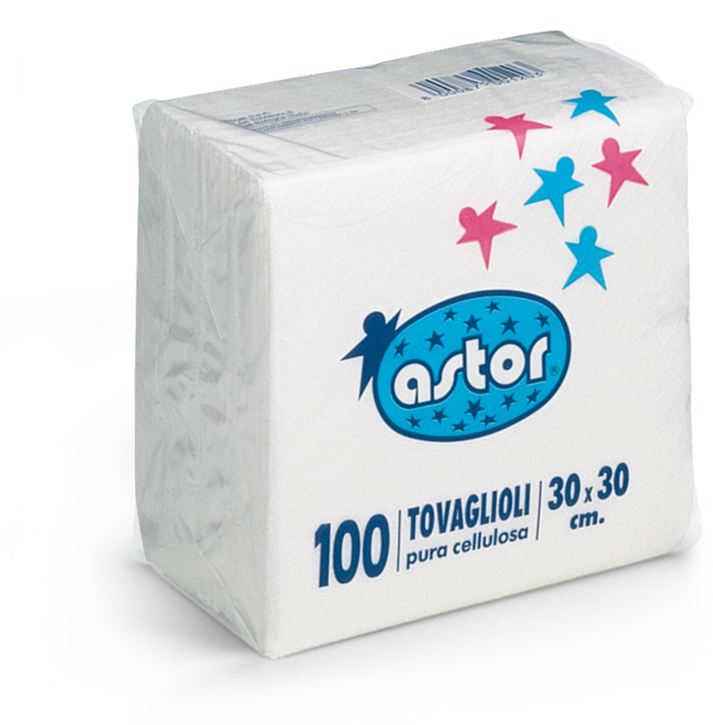 Tovaglioli monovelo 30x30 Bianco - Astor Carta