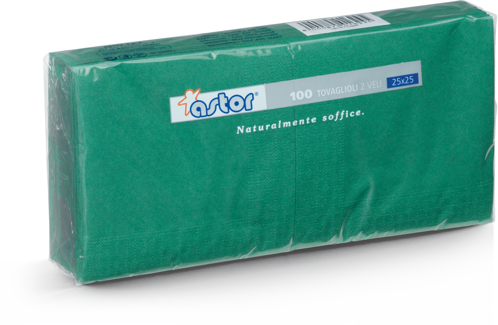Tovaglioli 25x25 2 veli Verde foresta - Astor Carta