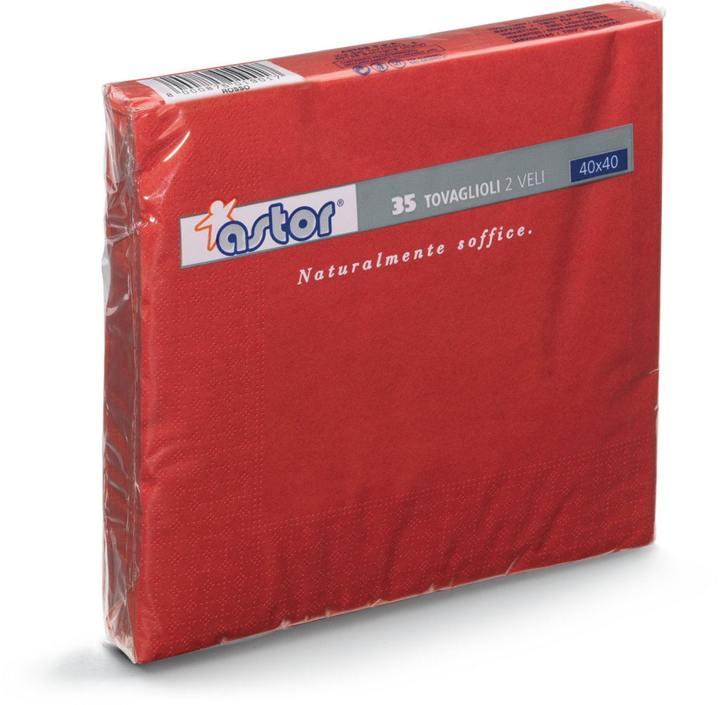 Tovaglioli 40x40 2 veli Rosso - Astor Carta